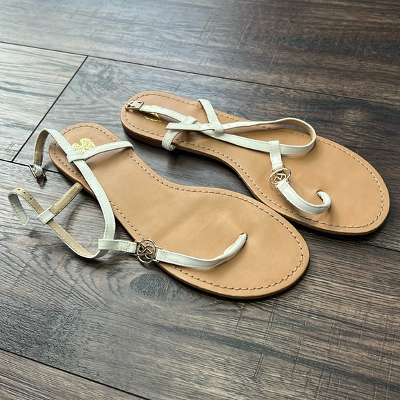 Victoria's Secret | Shoes | Victorias Secret Cream Leather Thong ...